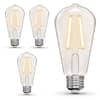 Feit Electric 40W Equivalent ST19 Dimmable Straight Filament Clear Glass E26 Vintage Edison LED ...