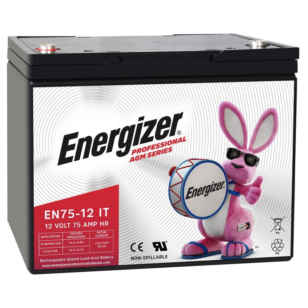 Energizer Energizer EN75-12IT, 12-Volt 75 Amp Hr, Long Lasting Sealed ...