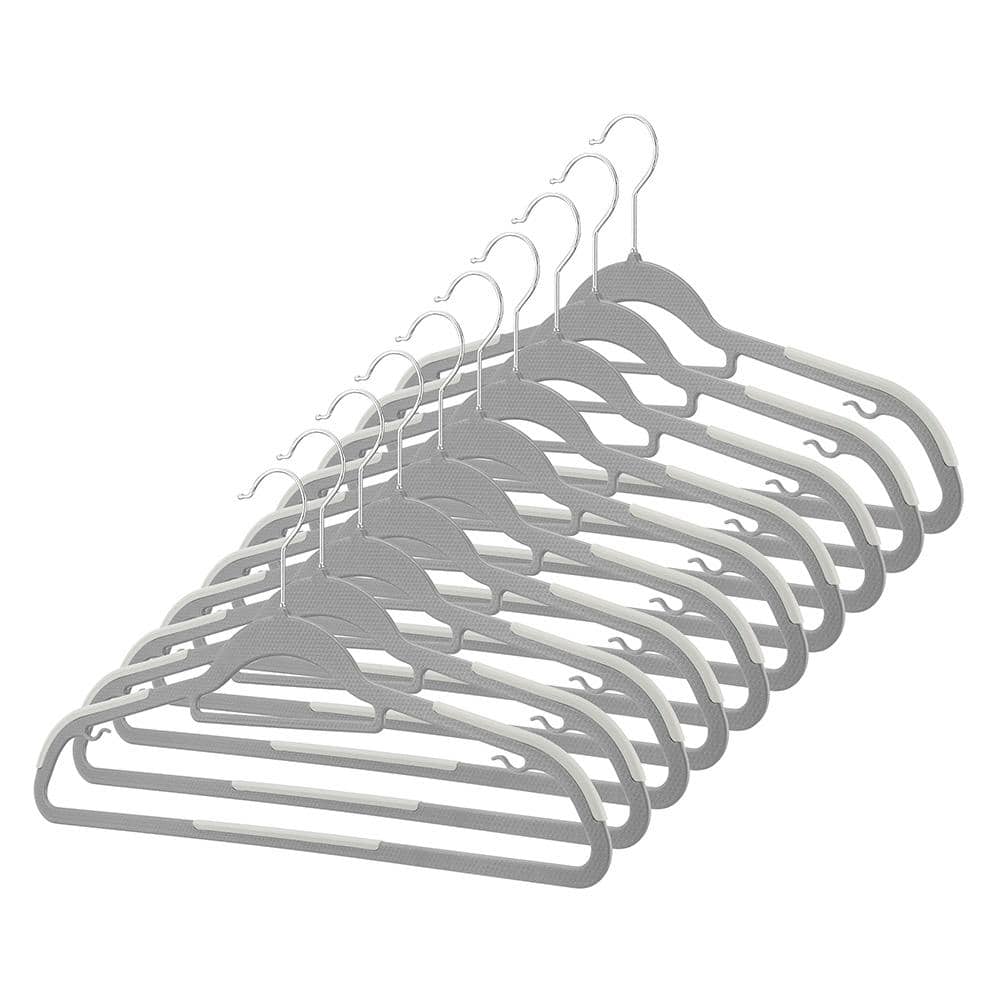 Whitmor Gray Plastic Hangers 10-Pack 6102-7965-10-SG - The Home Depot