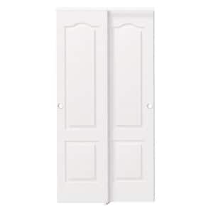 TENONER 48 in. x 80 in. White 6-Panel Honeycomb Hollow Core MDF Sliding ...