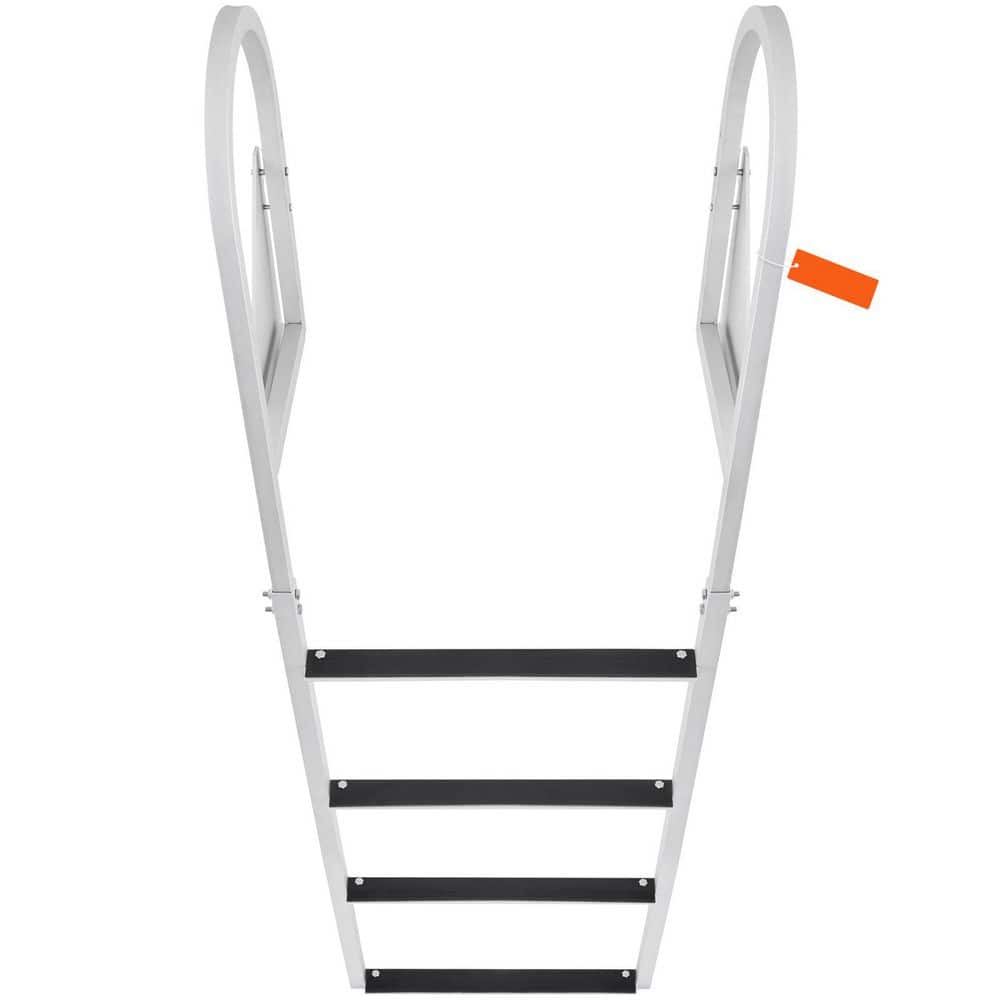 SKYSHALO Dock Ladder, Flip-Up 4 Steps, Standard, Aluminum Alloy, Dock ...