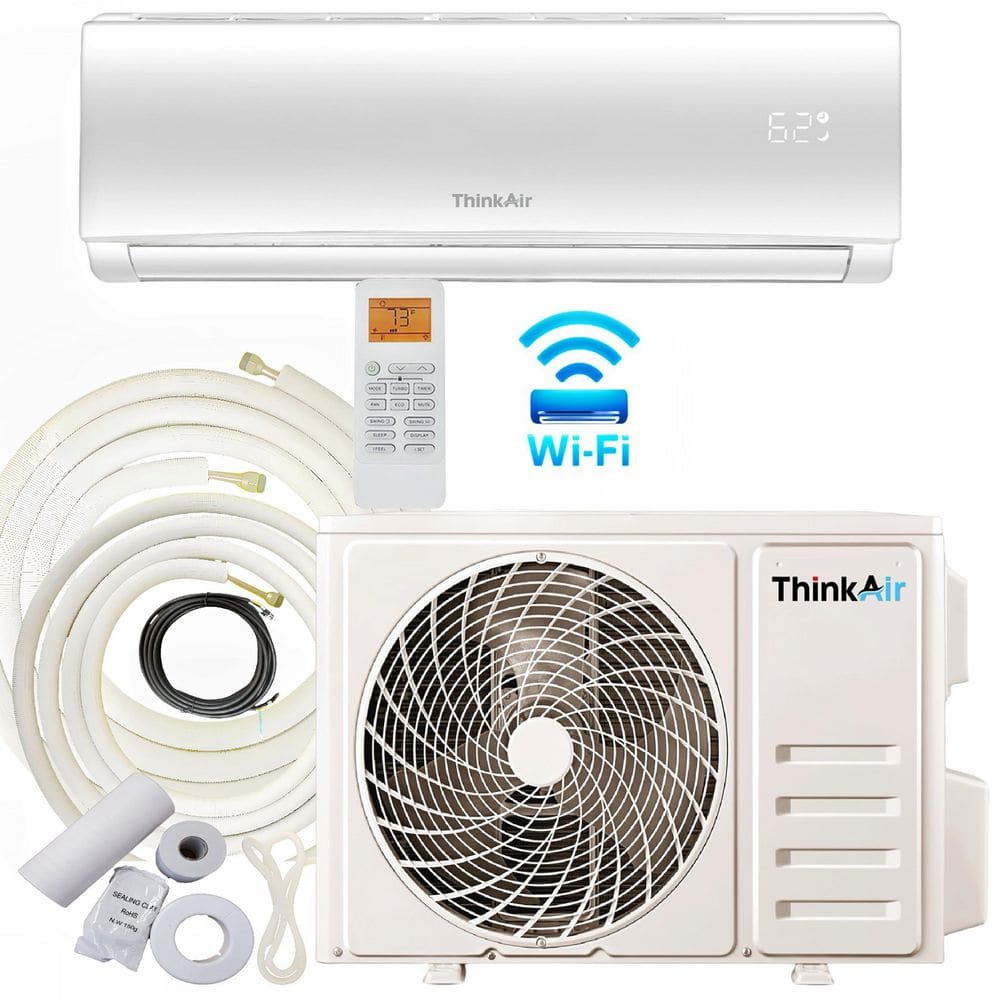 ThinkAir 24,000 BTU 17 SEER2, 230-Volt, 1200 sq. ft. Inverter Wi-Fi ...
