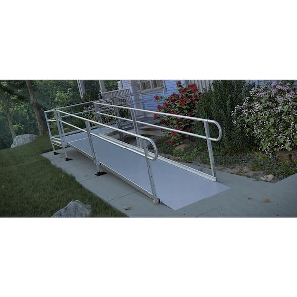 EZ-ACCESS PATHWAY 18 ft. Straight Aluminum Wheelchair Ramp Kit with ...