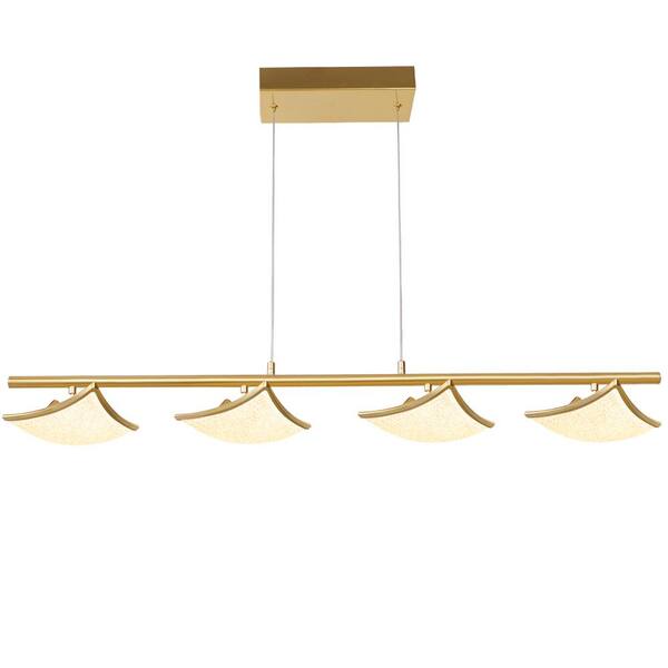 20-Watt 4-Light Gold 3000K Warm Light Dimmable Integrated LED Linear ...