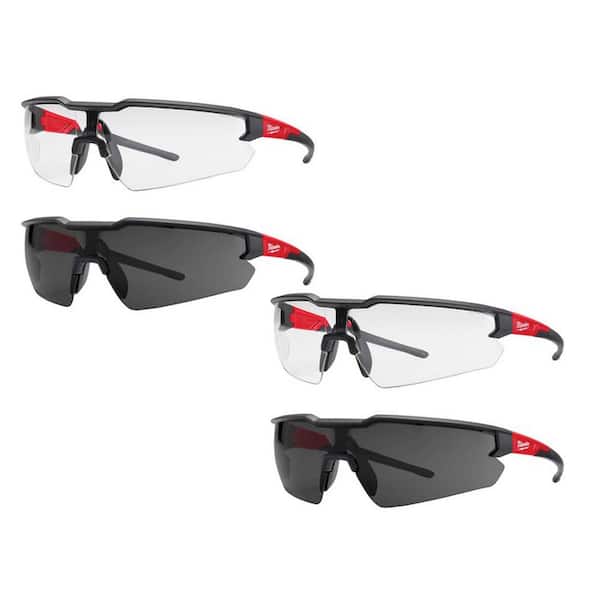 Milwaukee Clear and Tinted Anti Scratch Safety Glasses (4-Pack) 48-73 ...