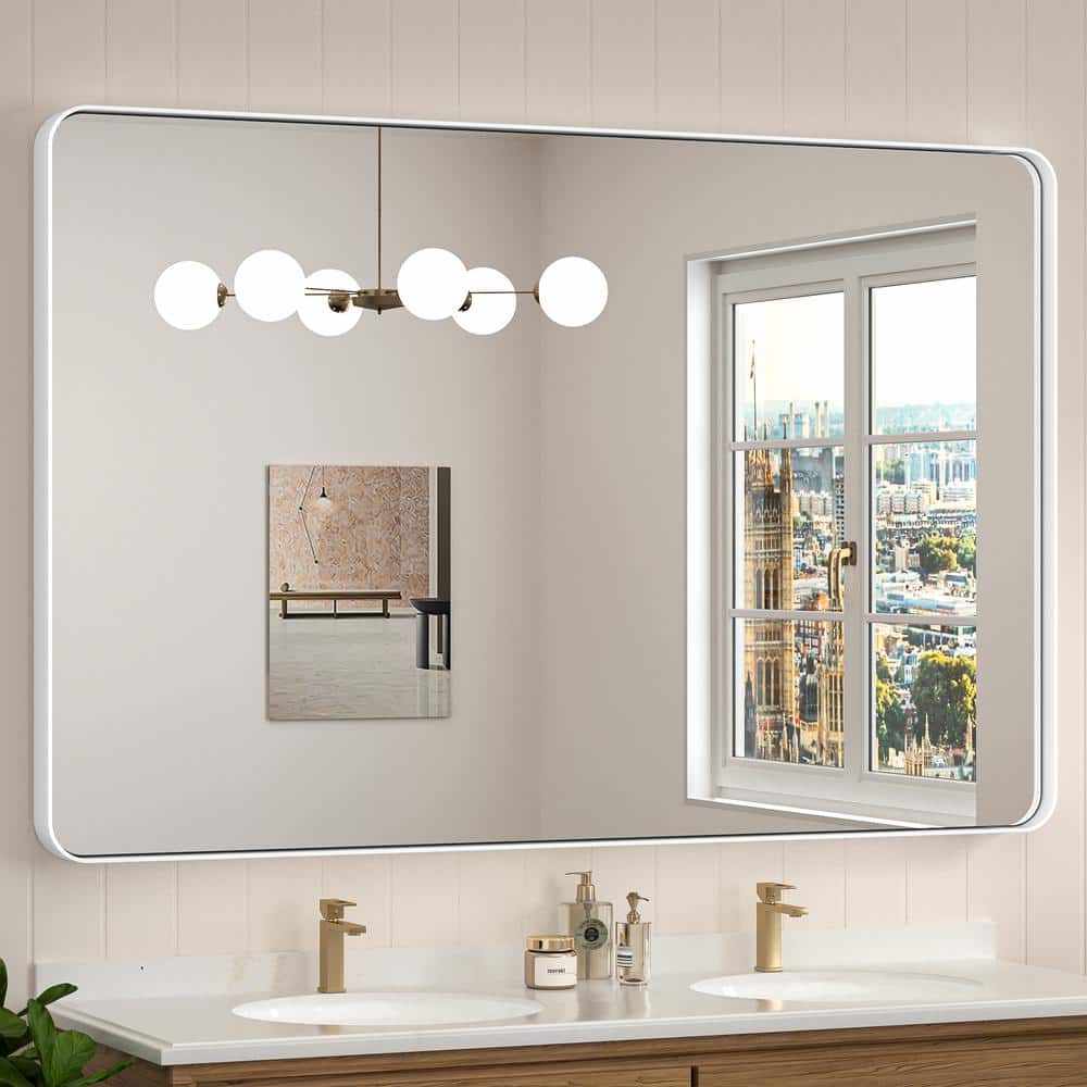 Reviews for KeonJinn 55 in. W x 36 in. H Modern Rectangular Aluminum ...