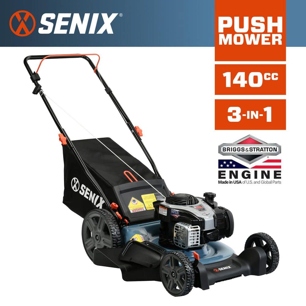 Senix 21 in. 140cc 4-Cycle Briggs and Stratton Engine Gas Push Lawn ...