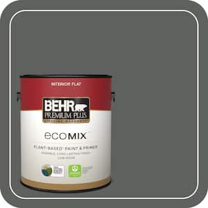 BEHR PREMIUM PLUS 1 qt. #N460-6 Hematite Semi-Gloss Enamel EcoMix Plant ...