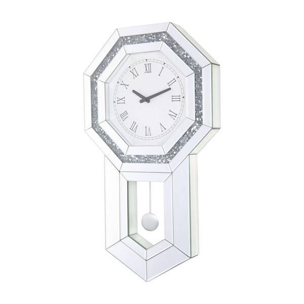 Acme Furniture Noralie Mirrored and Faux Diamonds Wall Clock AC00421 ...
