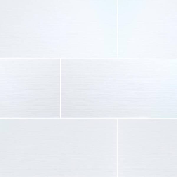 Msi Dymo Stripe White 12 In X 24 In Glossy Ceramic Wall Tile 960 Sq