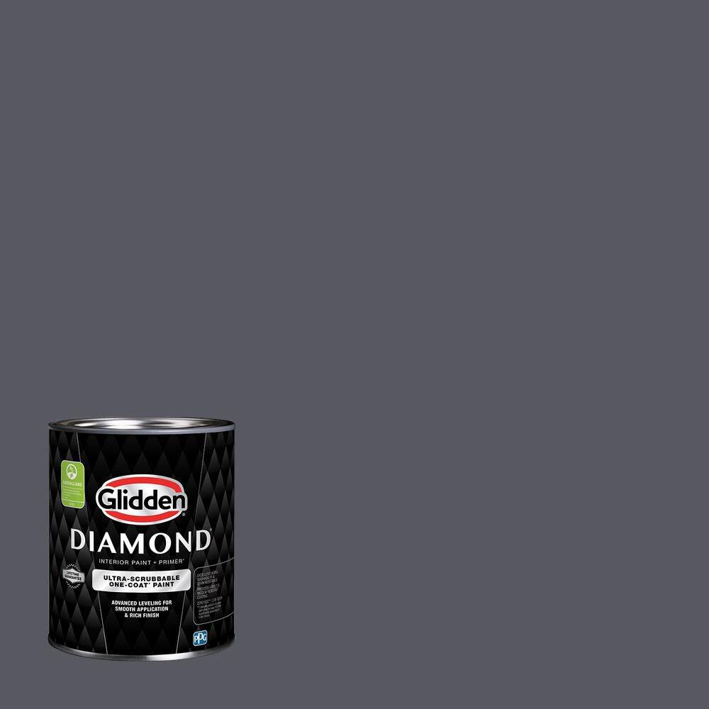 Glidden Diamond 1 qt. PPG1013-6 Gray Flannel Flat Interior Paint with ...