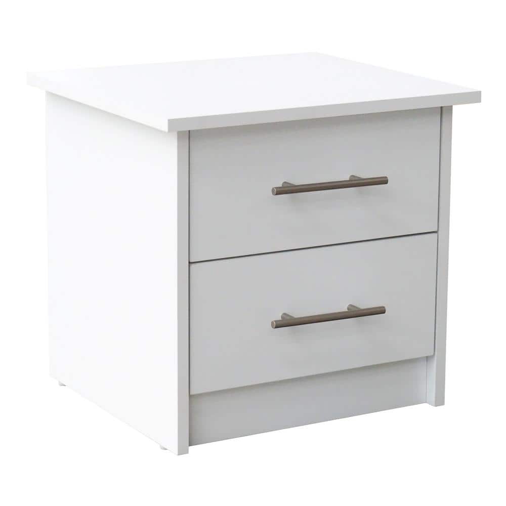 Signature Home SignatureHome Corry White 2 Drawers 16 in. W Wooden ...