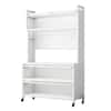 GQB 39 in. W White Kitchen Pantry Organizers Cabinet with Lockable ...