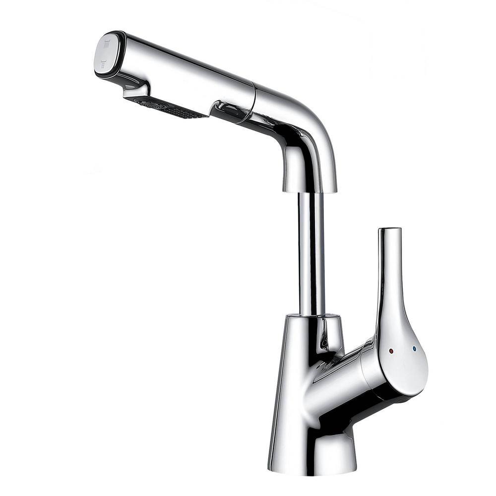 ruiling Single Handle Single Hole Pull Down Bathroom Faucet and 2-Spray ...