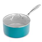 Gotham Steel Aqua Blue 3 qt. Aluminum Ceramic Nonstick Saucepan with ...