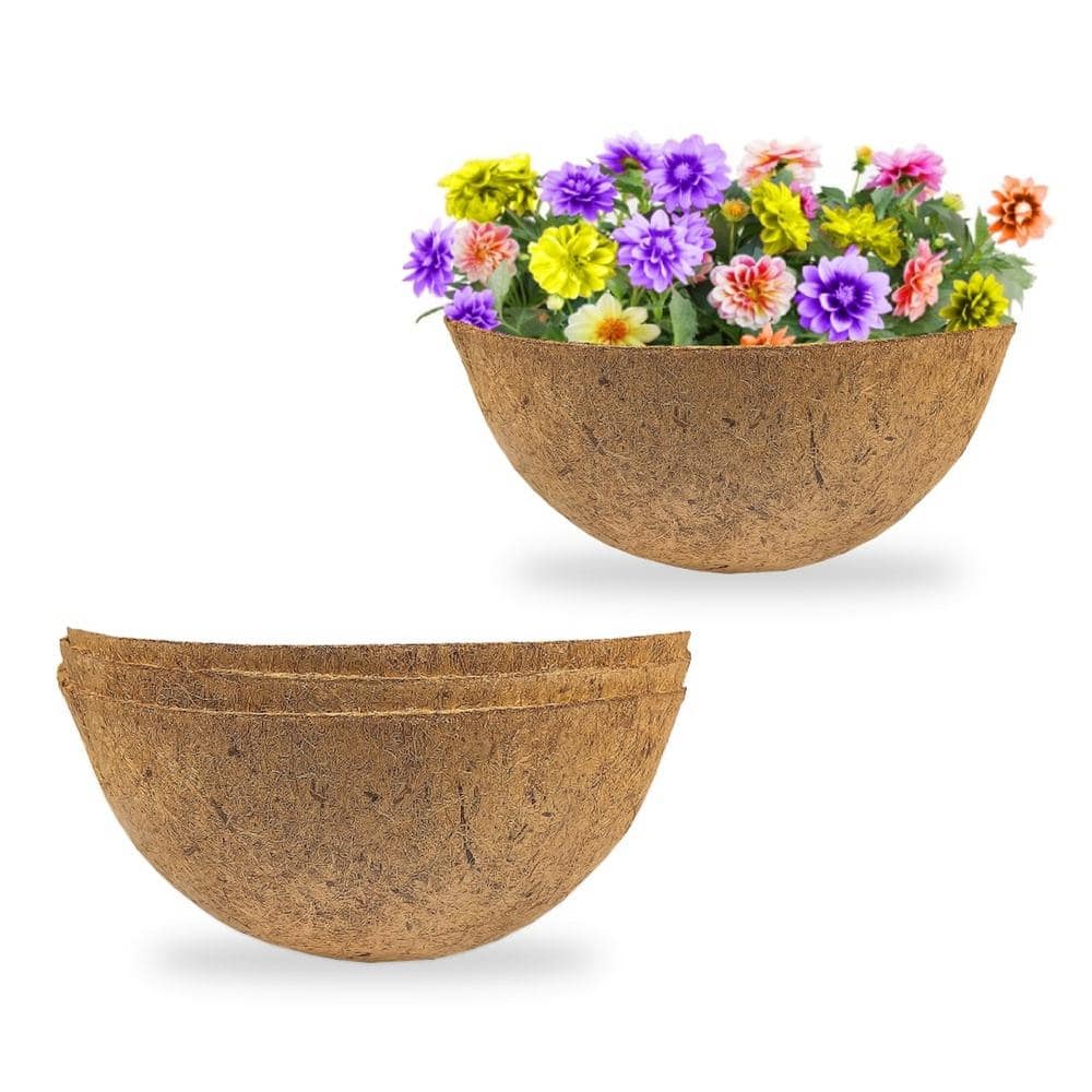 Envelor 12 in. Dia Brown Coir Plant Fiber Hanging Basket Coco Liner (4 ...