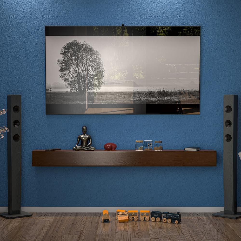 72 in. W x 8 in. D Fireplace Mantel, Wall Mounted Floating Fireplace ...