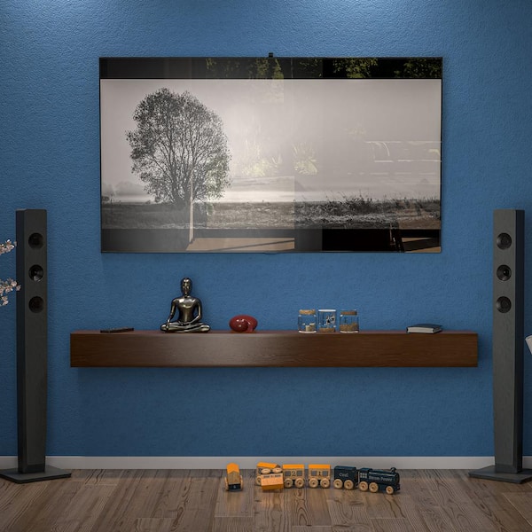 72 in. W x 8 in. D Fireplace Mantel, Wall Mounted Floating Fireplace ...