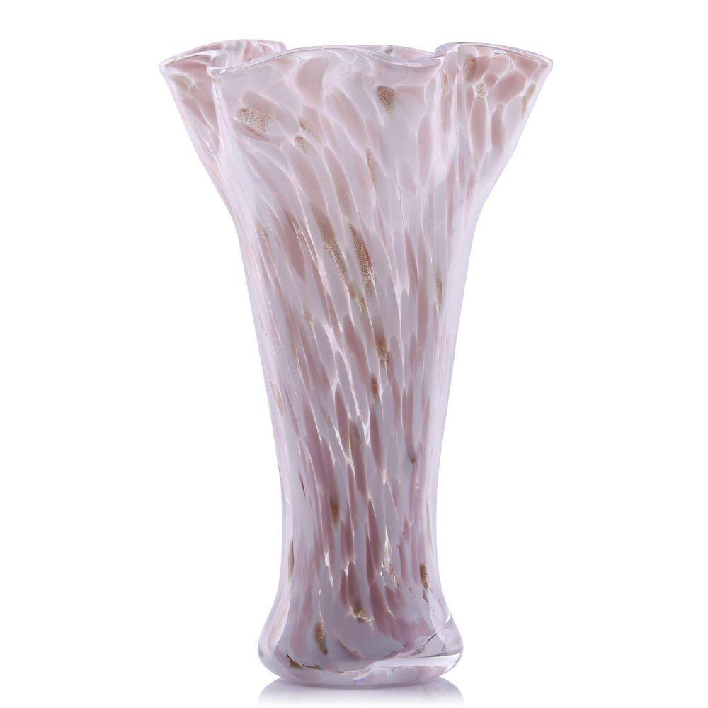Hand Blown Series 9 in. Pink Glass Bottle Decorative Vase LX0579 - The ...