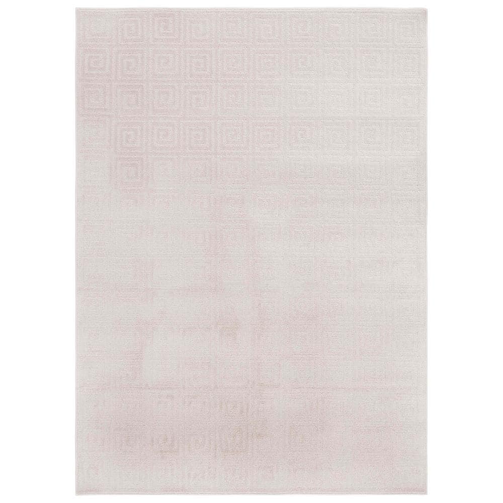 SAFAVIEH Pattern and Solid Ivory 5 ft. x 8 ft. Abstract Geometric Area ...