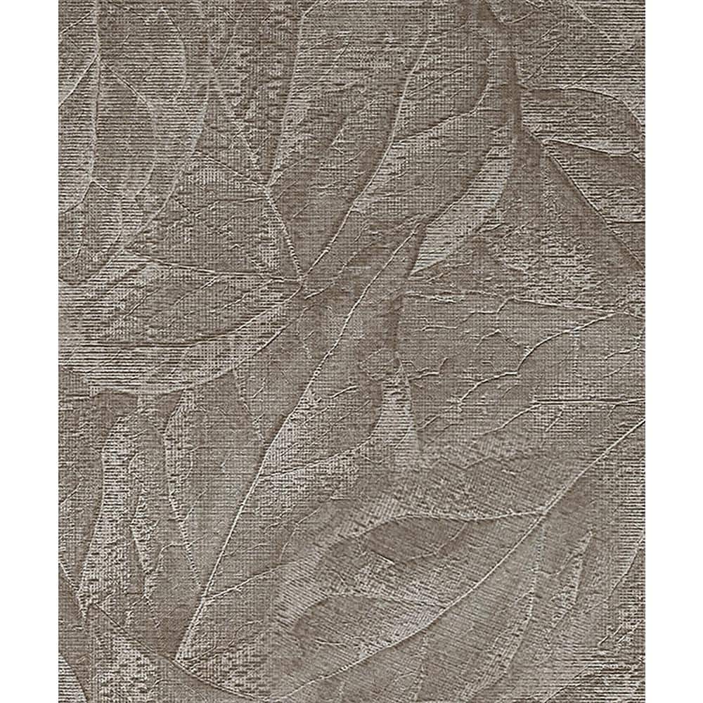 Fine Decor Aspen Stone Grey Leaf Wallpaper Sample M95661SAM - The Home Depot