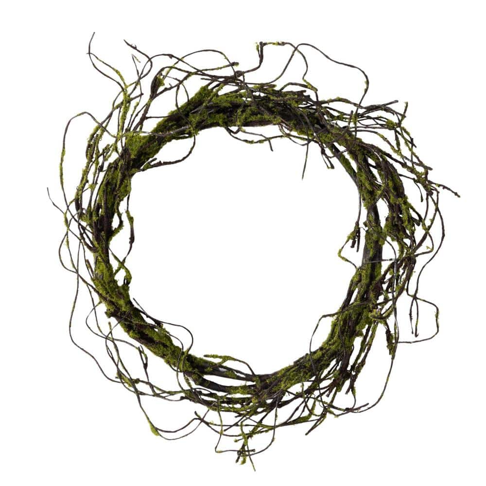 SULLIVANS 26.5 in. Artificial Mossy Twig Wreath 03009WR - The Home Depot