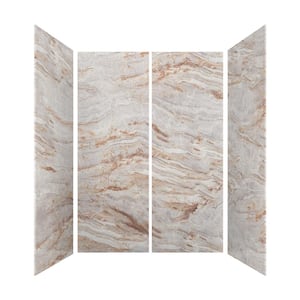 Glacier Bay 60 in. x 32 in. x 78 in. Four Piece Glue-Up Alcove Shower ...