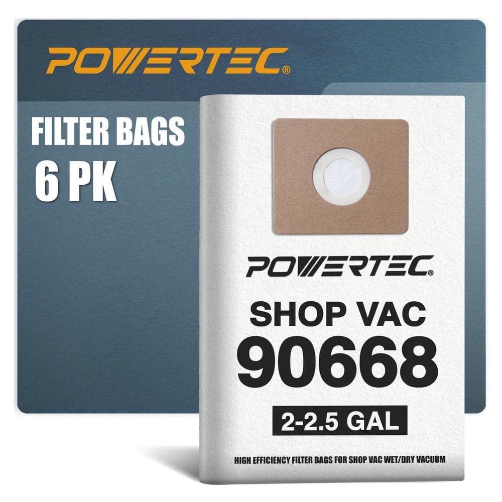 ‎POWERTEC 2-2.5 Gal. Shop Vacuum Bags for Shop Vac Type B 9066800 ...