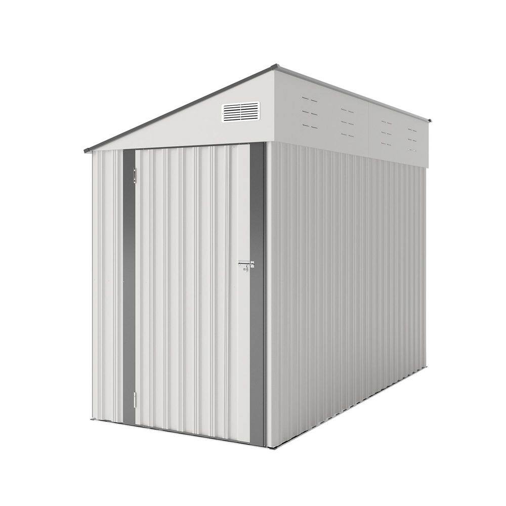 3.8 ft. W x 8 ft. D Outdoor Storage Metal Shed with Single Hinge Door ...