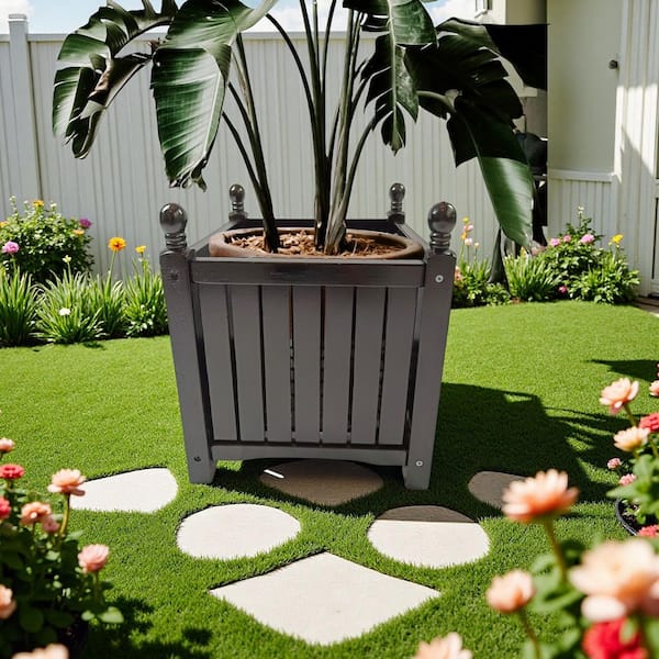 Southern Patio Colony Large 16 in. x 16 in. 27 Qt. Black Resin ...
