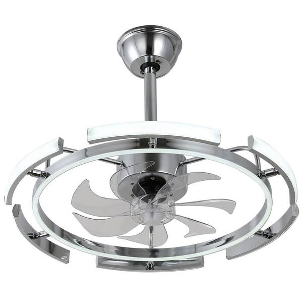 Oaks Aura Meyer 24 in. Indoor Chrome 6 DIY Shapes Smart Ceiling Fan ...