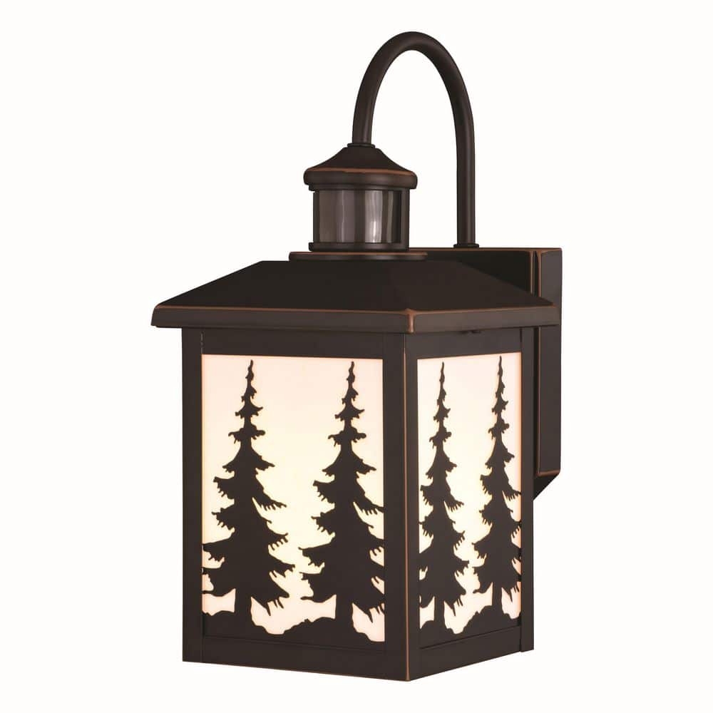 VAXCEL Yosemite Bronze Motion Sensor Dusk to Dawn Rustic Outdoor Wall ...