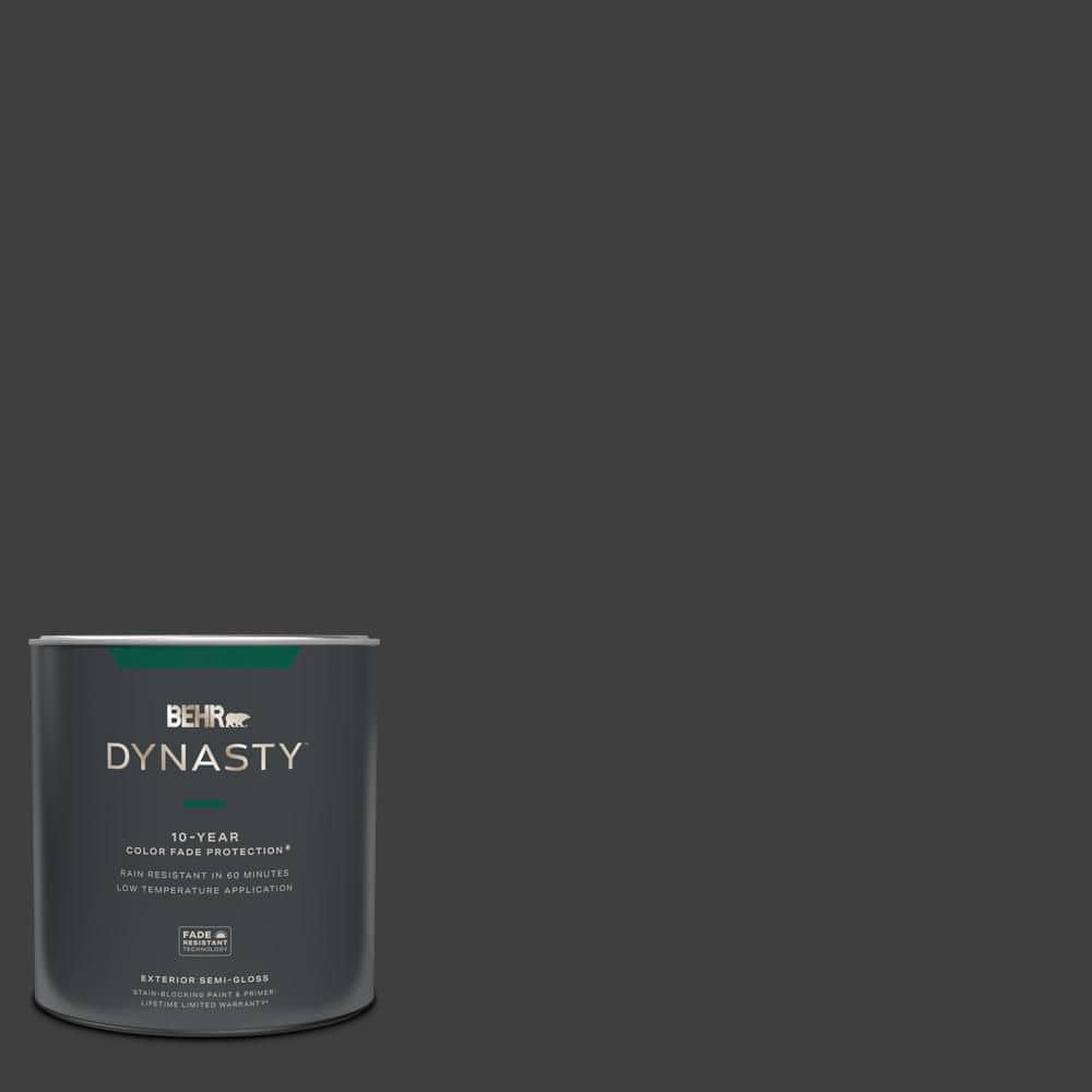 BEHR DYNASTY 1 qt. #ECC-10-2 Jet Black Semi-Gloss Exterior Stain ...