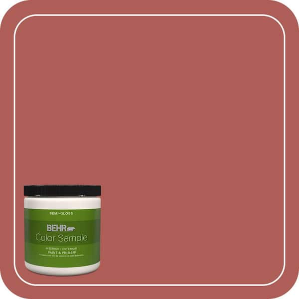 BEHR PREMIUM PLUS 8 oz. #T12-1 Prairie Poppy Semi-Gloss Interior ...