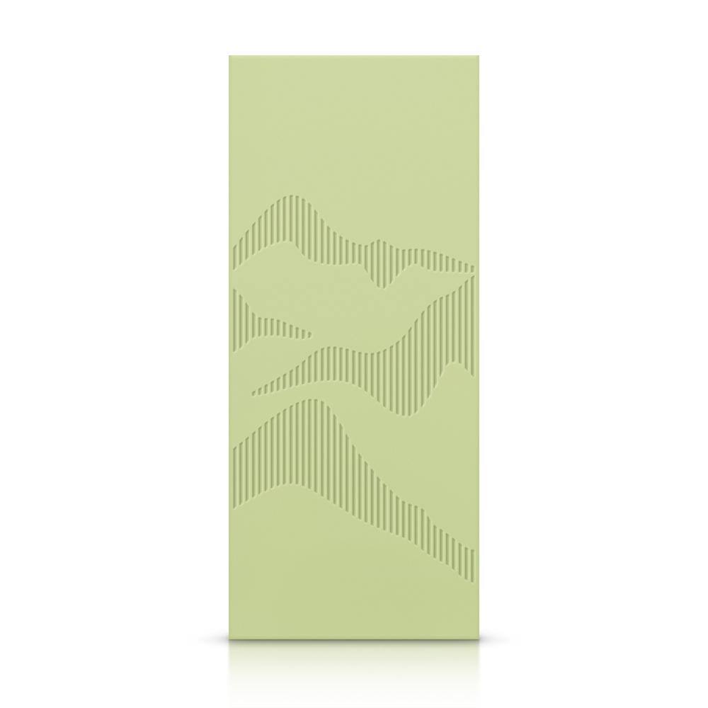 CALHOME 36 in. x 84 in. Hollow Core Sage Green Stained Composite MDF ...