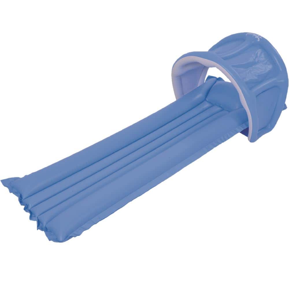 Pool Central 72 in. Blue Inflatable Mattress Raft with Removable Sun ...