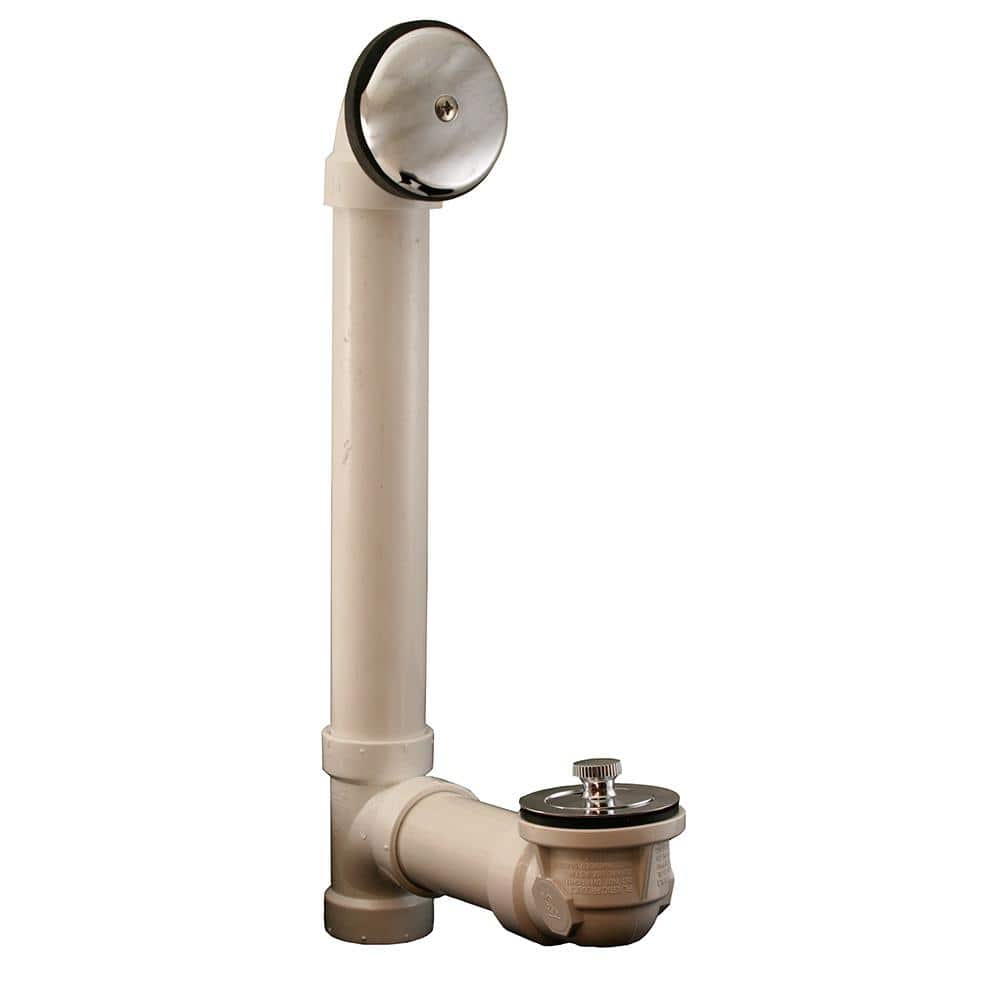 JONES STEPHENS Lift and Turn White Plastic Tubular 1-Hole Bath Waste ...