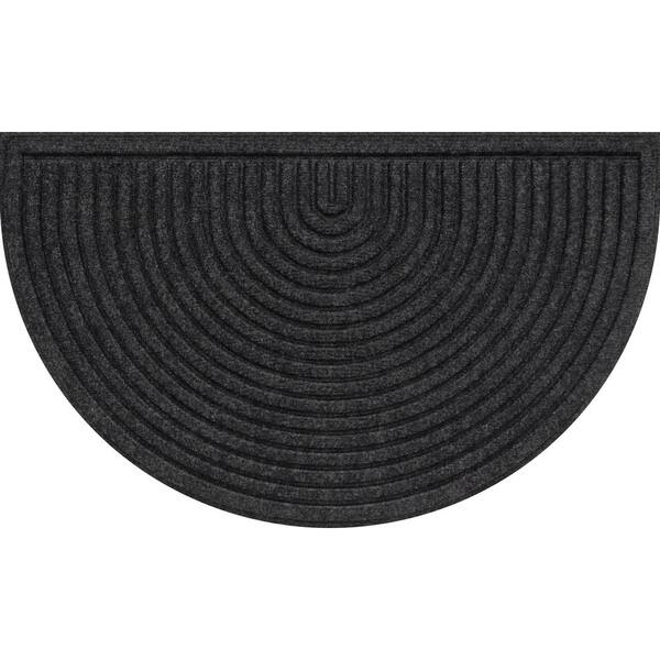 TrafficMaster Onyx Rib 18 in. x 30 in. Half Round Indoor/Outdoor Mat ...