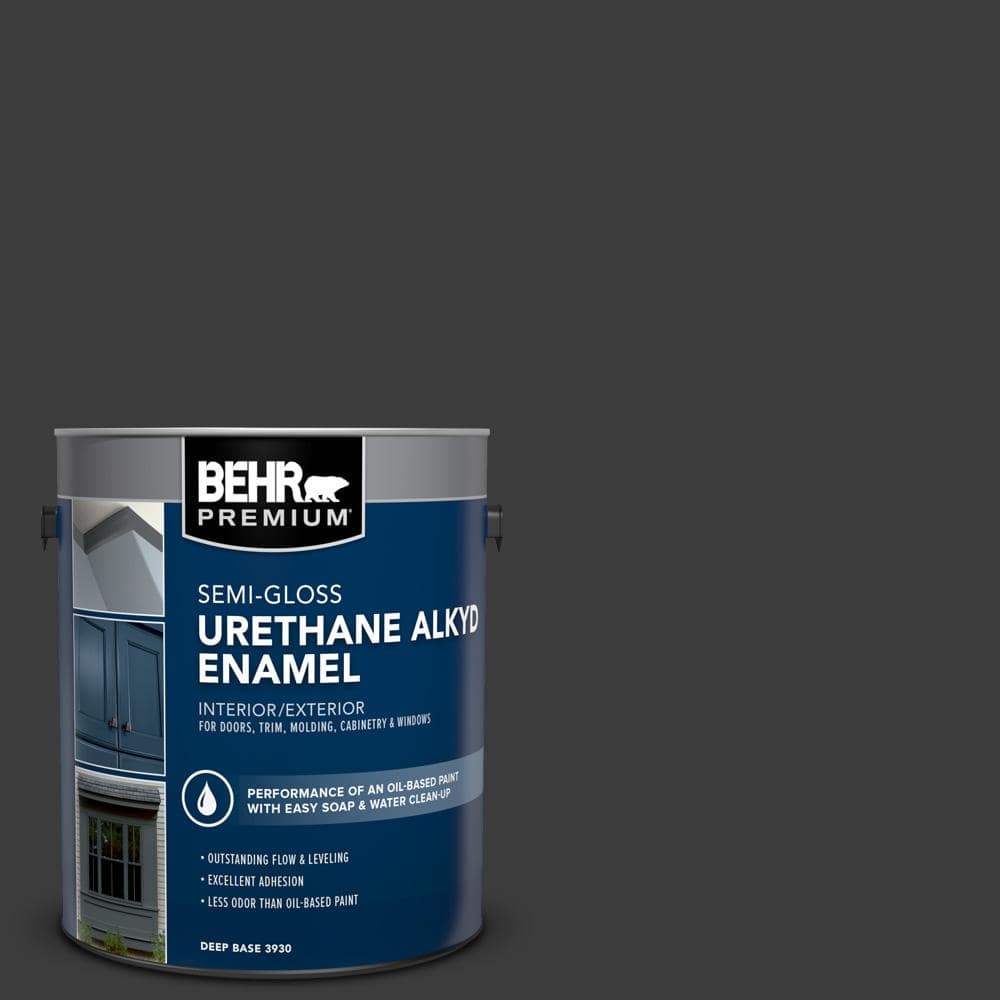BEHR PREMIUM 1 gal. #MQ5-05 Limousine Leather Urethane Alkyd Semi-Gloss ...