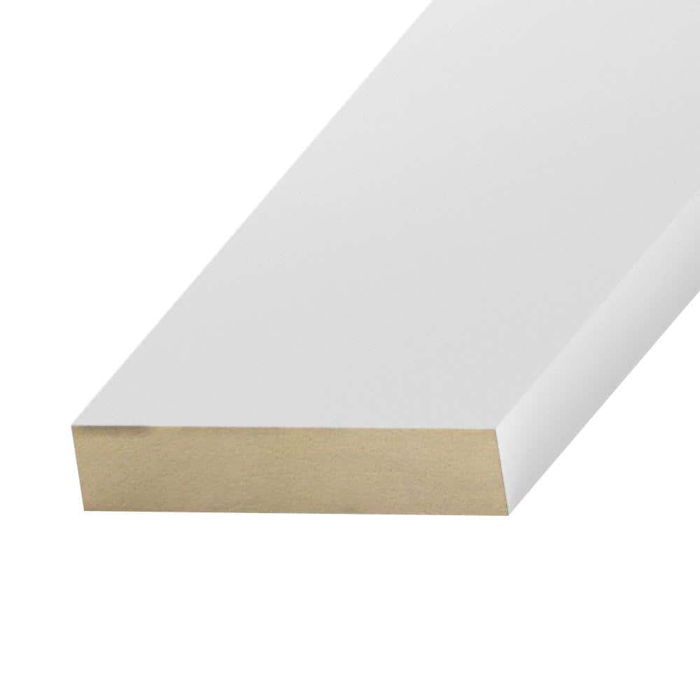 Primed MDF Board (Common: 11/16 in. x 1-1/2 in. x 8 ft.; Actual: 0.669 ...