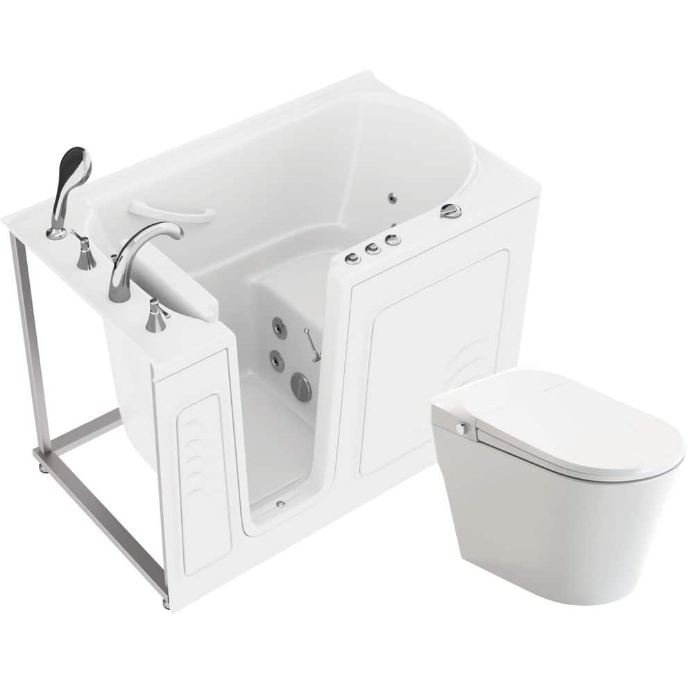Universal Tubs HD Bathtub and Smart Toilet Combo Series 30 in. x 53 in ...