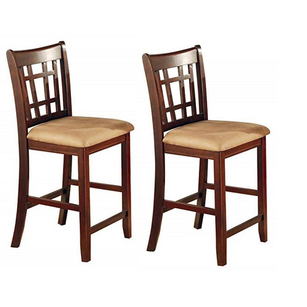 Coaster Lavon 24 in. 2-Piece Tan and Brown Counter Stools-100889N - The ...