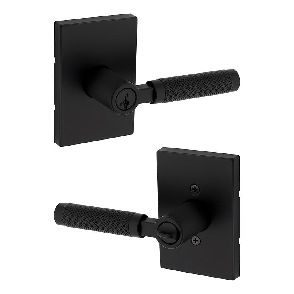 Kwikset Prava Matte Black Keyed Entry Door Handle featuring SmartKey Security 740PVL RCT 514 ...