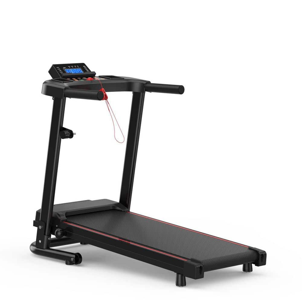 Tidoin 2.5 HP Black Metal Foldable Electric Treadmill with Safety Key ...