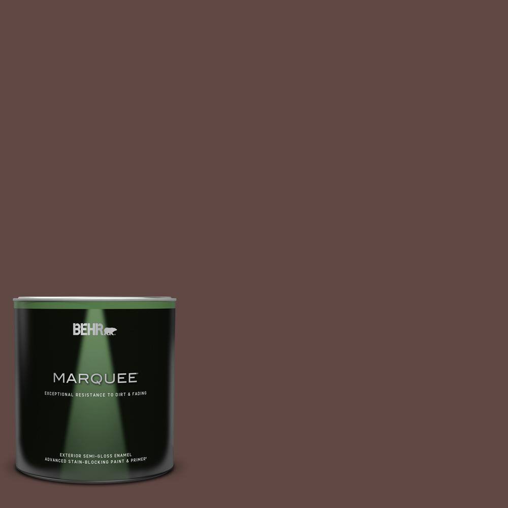 BEHR MARQUEE 1 qt. #710B-7 Rich Mahogany Semi-Gloss Enamel Exterior ...