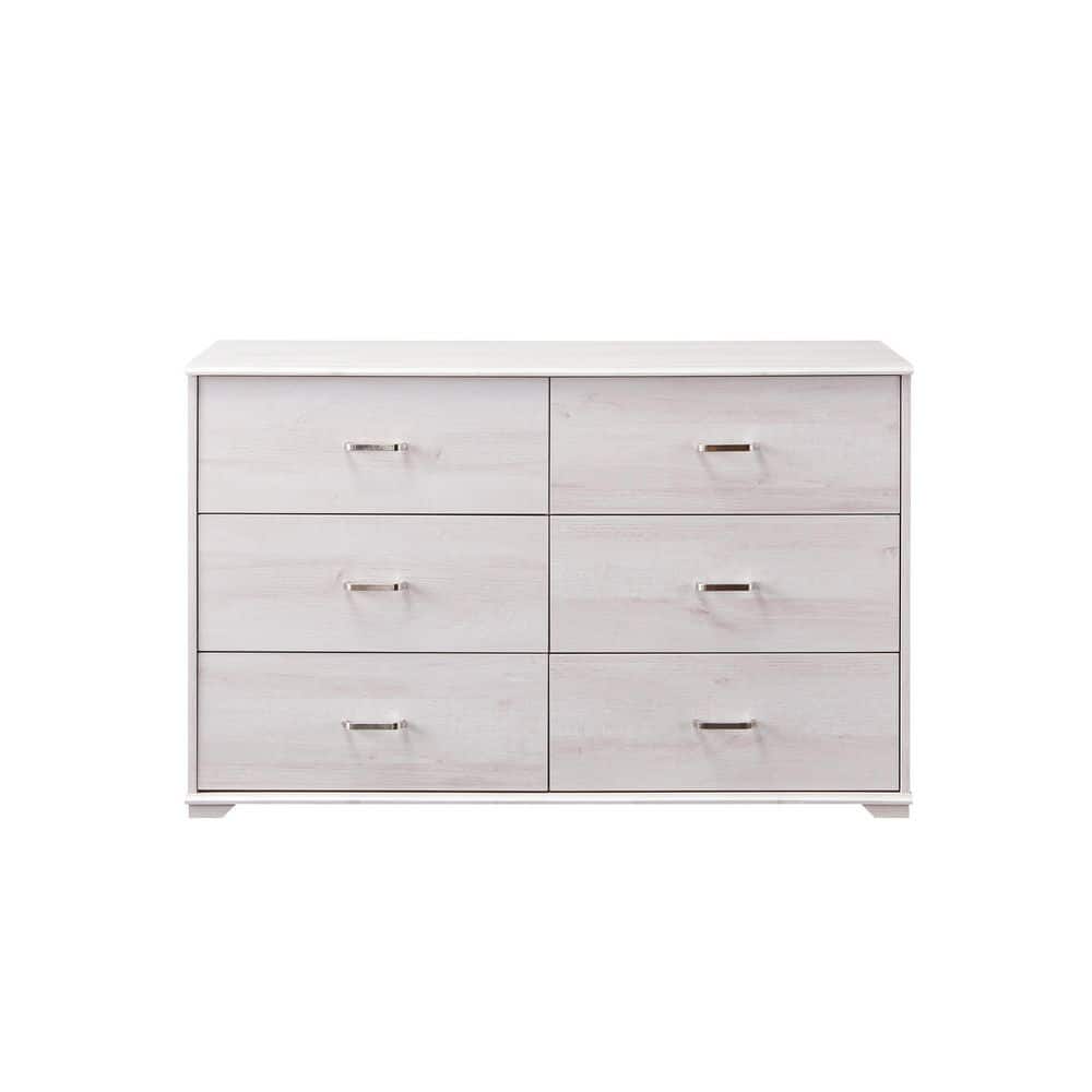 Furniture of America Mendenite 6-Drawer White Oak Drawer (30 in. H x 47 ...