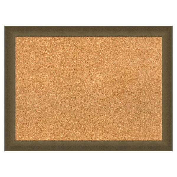 Amanti Art Blaine Light Bronze Narrow Natural Corkboard 32 in. x 24 in ...