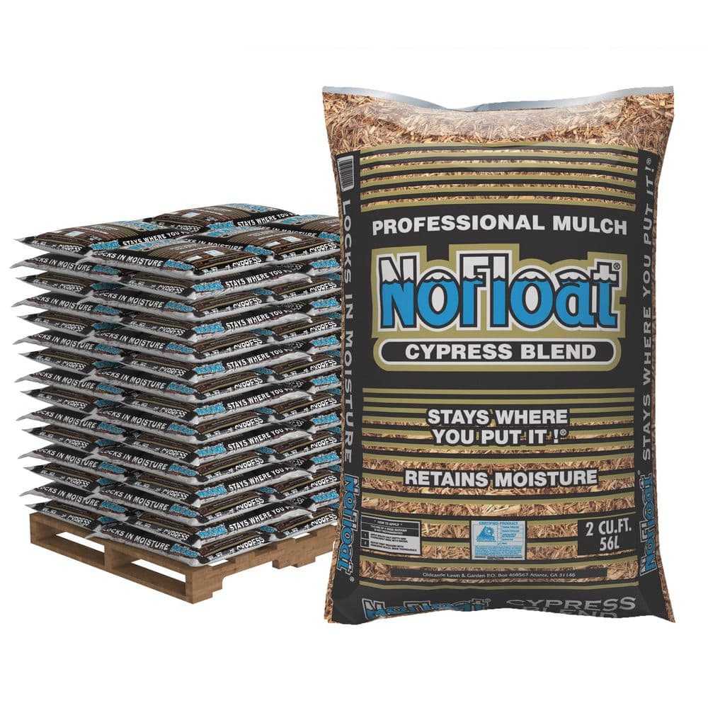 No Float 2 cu. ft. Cypress Blend Shredded Bagged Mulch (Pallet of 75 ...