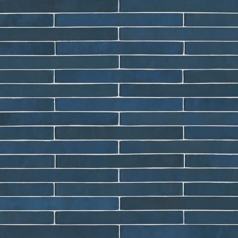 MSI Maestro Navy Brick 2 in. x 18 in. Polished Porcelain Floor and Wall ...