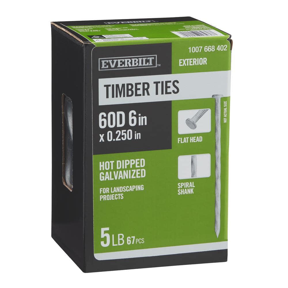 Everbilt 6 in. x 60D Hot Dipped Galvanized Wood Joiners (Timber Ties) 5 ...